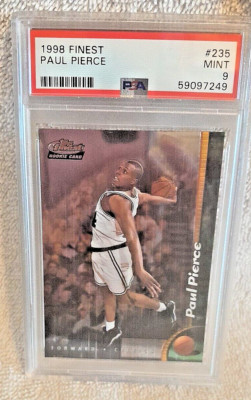 1998 Topps Finest W/Coating #235 Paul Pierce Rookie Card PSA Mint 9 ...