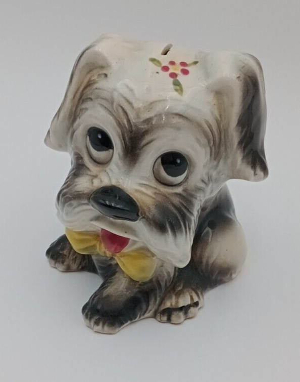 Vintage Hand Painted Ceramic Rossini Japan Terrier Dog Coin Bank | eBay