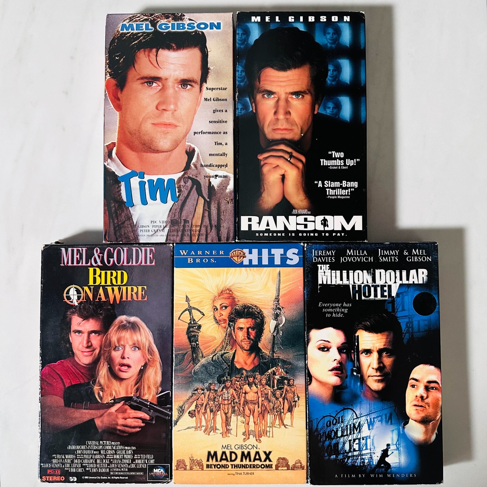 VHS Lot of 5 Mel Gibson Mad Max Thunderdome Tim Bird Wire Million ...