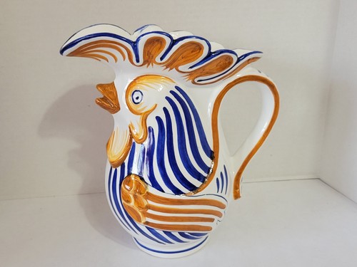 Deruta Pitcher Majolica Italy Signed 10-1/2" Rooster | eBay