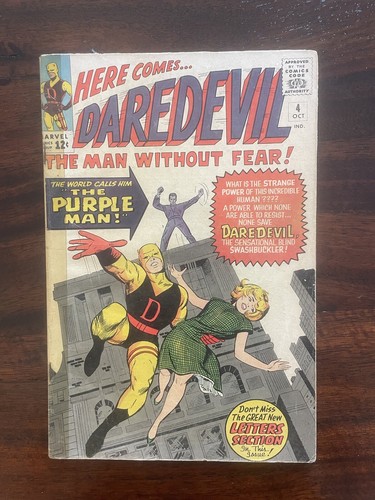 Daredevil #4 1st Purple Man Stan Lee Jack Kirby 1964 low grade | eBay
