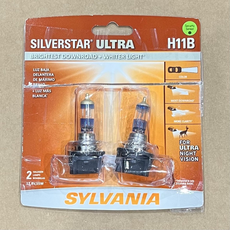 Sylvania H11B SilverStar ULTRA High Performance Halogen Headlight Pair ...