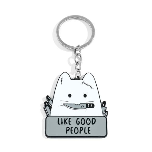 Funny Cat Keychains for Women Men | Cool Metal Enamel Key Holder Cat ...