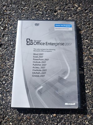 Microsoft Office Enterprise 2007 Home Use VG Cnd w/Product Key Fast ...
