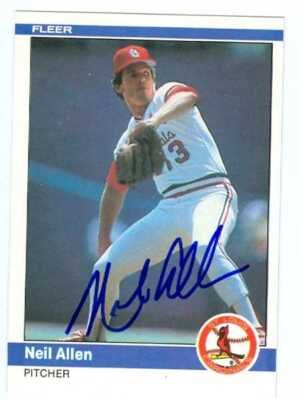 Neil Allen autographed Baseball Card 1984 Fleer baseball card #318 (IP ...