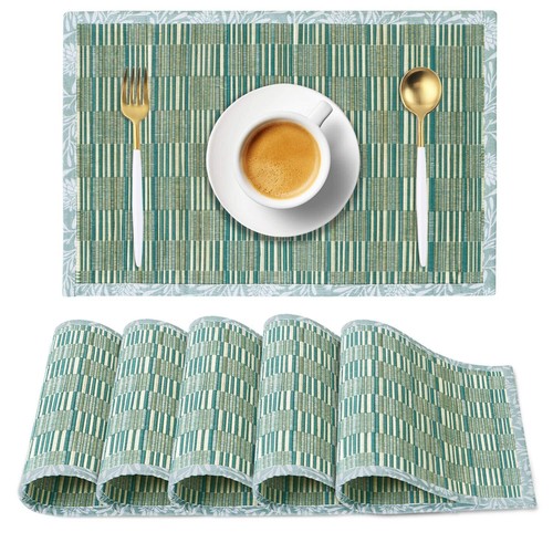 Handmade River Grass Heat Resistant Dinner Table Mats Ocean Blue Set of ...
