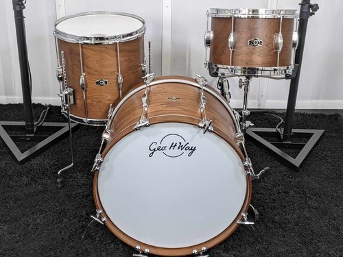 George Way Walnut Tradition Tuxedo drum kit. 12x8, 14x14, 20x14 VIDEO ...
