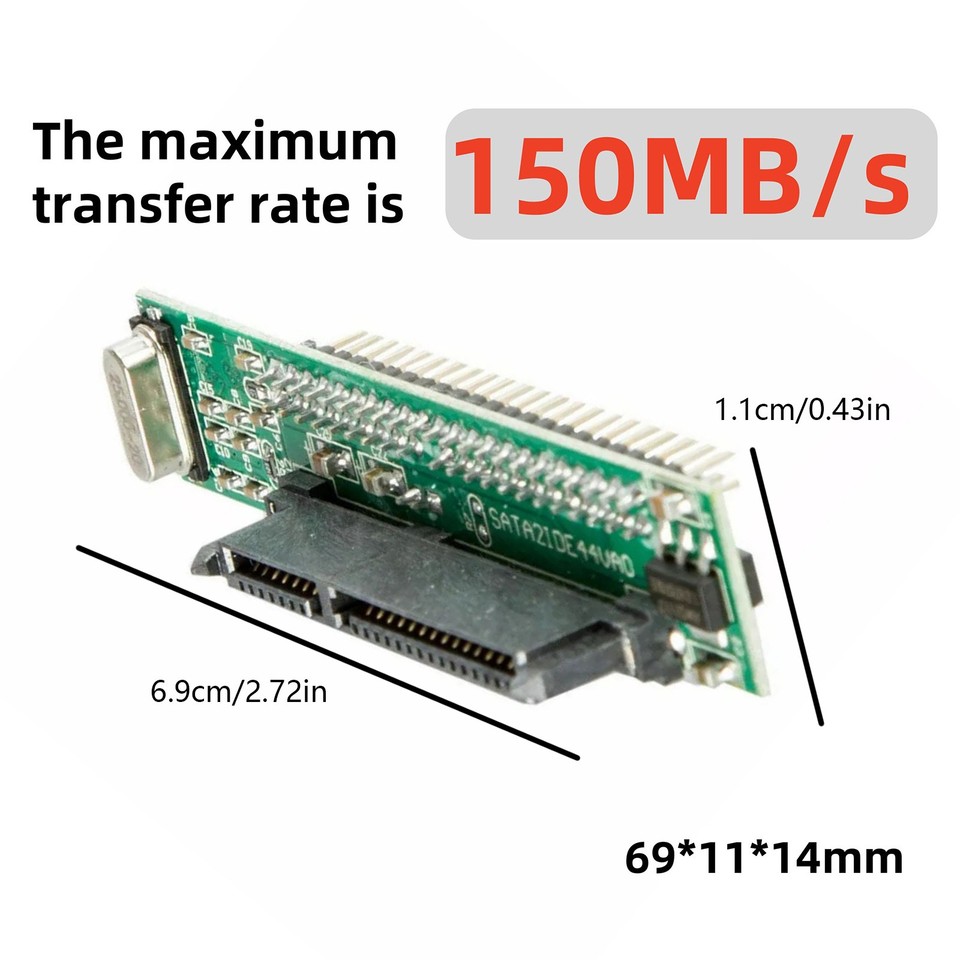 SATA Female to 44 Pin 2.5" IDE hard Drive Male HDD Adapter Converter ...