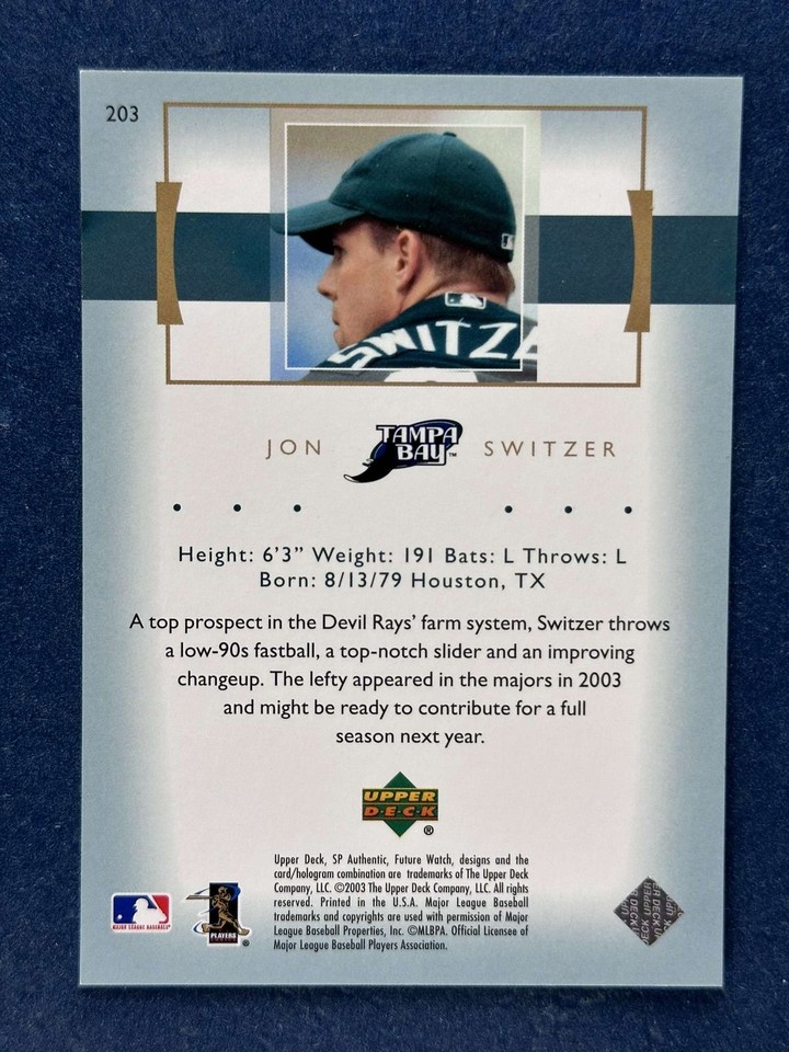 2003 SP Authentic #203 Jon Switzer Oakland Athletics /699 | eBay
