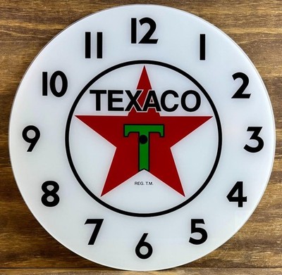 14-3/8" Texaco Round Glass Replacement Clock Face for Pam Clock FREE ...