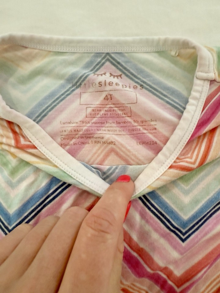 Little Sleepies Girls Two Piece Pajamas Short Set Rainbow Chevron Print Size 4T | eBay