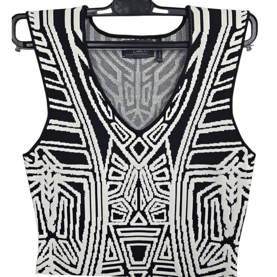 Line Abstract Geometric Bodycon Cocktail Party Dress Black White Womens ...