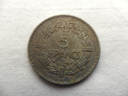 5 FRANCHI 1949 Moneta Alluminio Francia B Numismatica Collezione | eBay