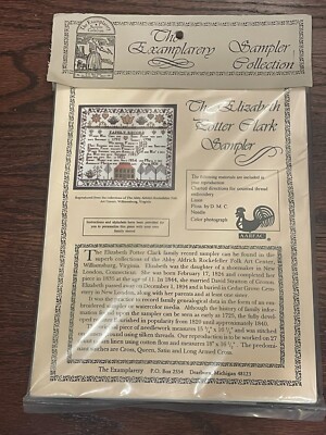 RARE OOP SEALED Examplarery Elizabeth Potter Clark Sampler Cross Stitch ...