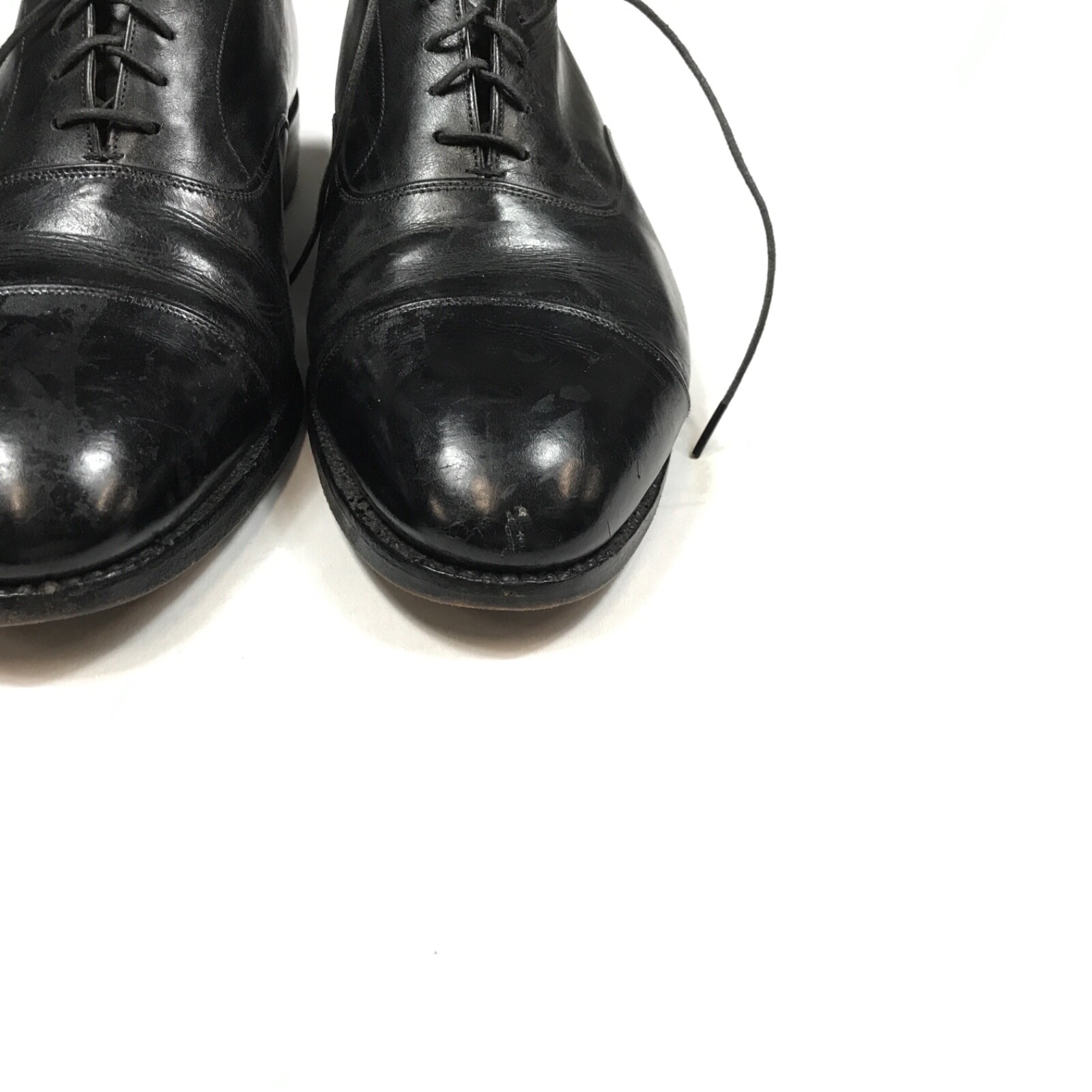 Royal Tweed Cheaney Black Leather Cap Toe Shoes Men’s… - Gem