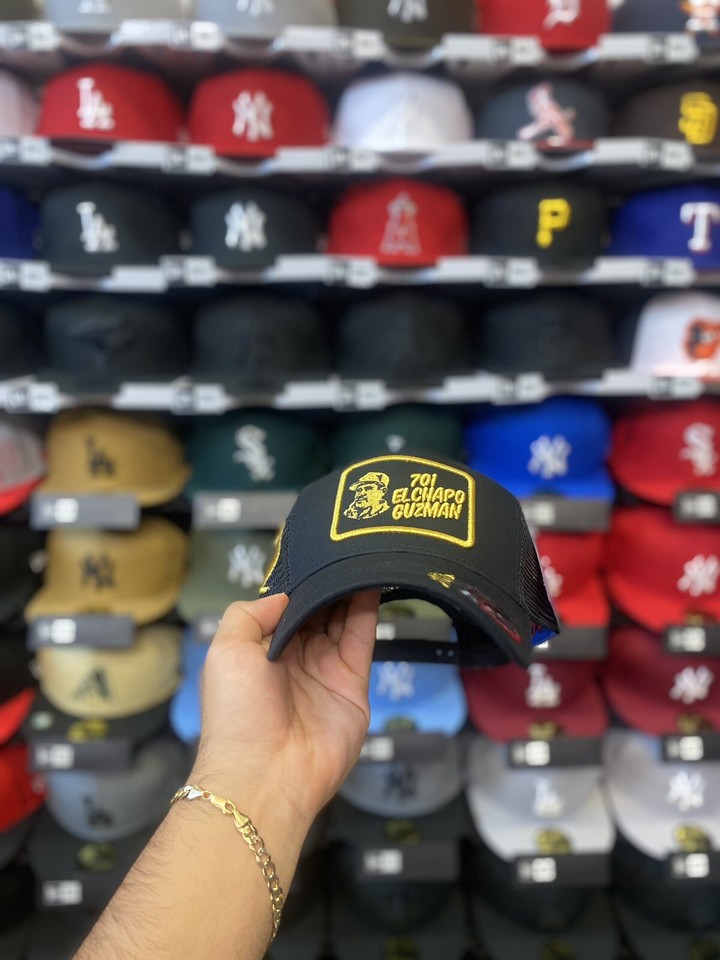 El Chapo Guzman 701 Black/Gold Trucker Mesh Adjustable Hat | eBay