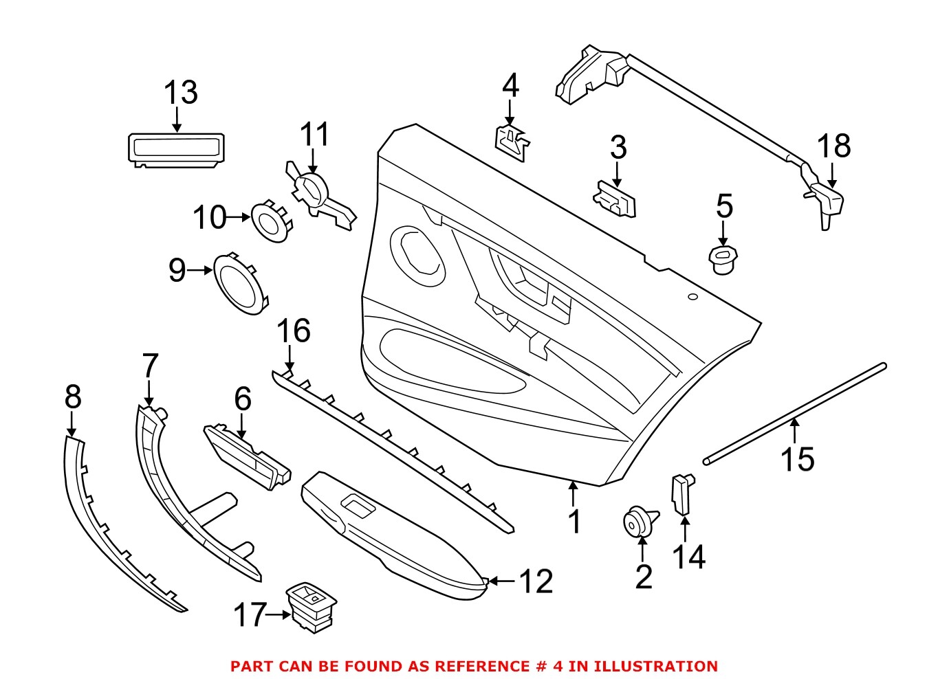 Genuine OEM Rear Inner Door Interior Trim Panel Retainer For BMW 328i ...