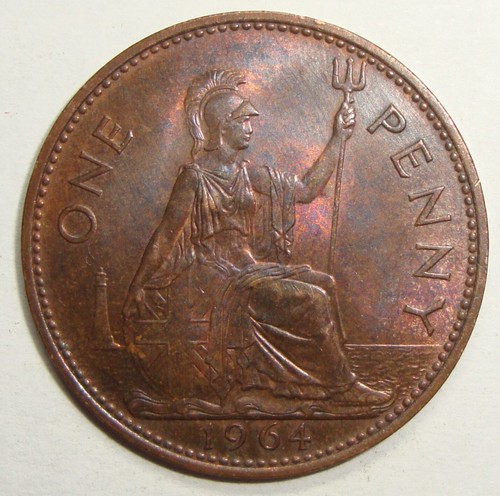 1964 GREAT BRITAIN ONE 1 PENNY ELIZABETH II NICE WORLD COIN | eBay