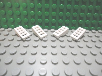 Lego 4 White 2x1 Technic Slotted Grille Slopes brick block NEW | eBay