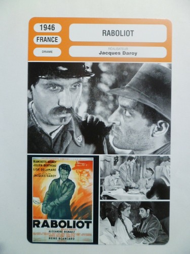 CARTE FICHE CINEMA 1946 RABOLIOT Julien Bertheau Alexandre Rignault ...