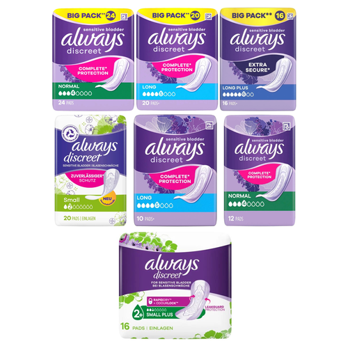 Always Discreet Sensitive Bladder Pads Case Saver (Choose Size) | eBay ...