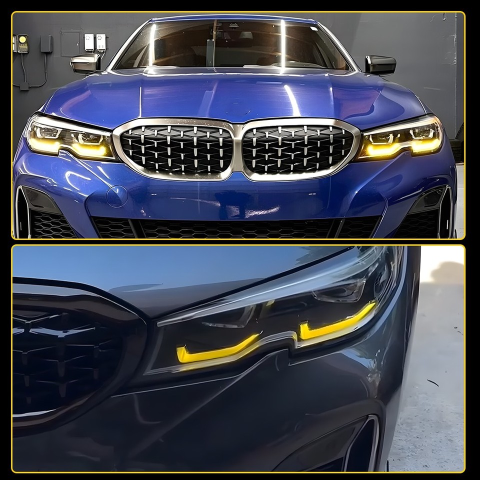 Yellow Eye Angel DRL LED Board Headlamp Headlight Light Fit BMW G20 ...