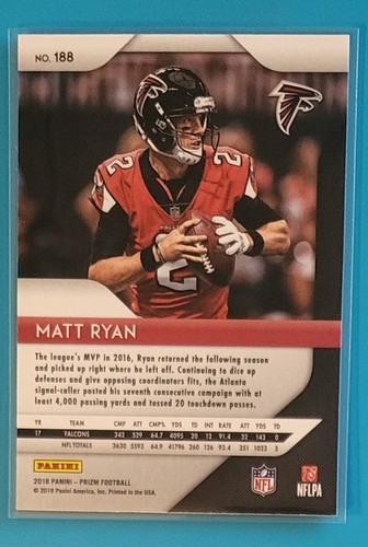 2018 Panini Prizm #188 Matt Ryan Atlanta Falcons Football Card | eBay