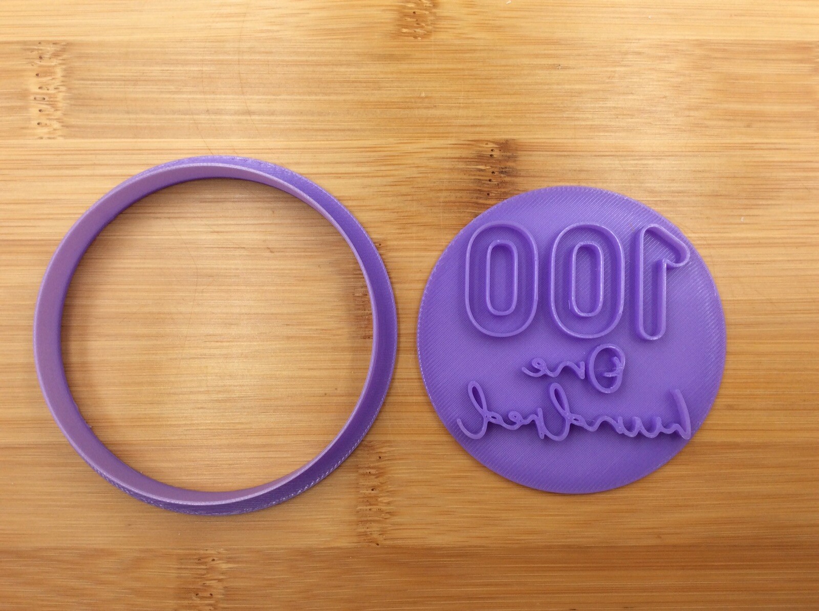 100 One hundred Birthday Cookie Stamp 100th Anniversary Fondant ...