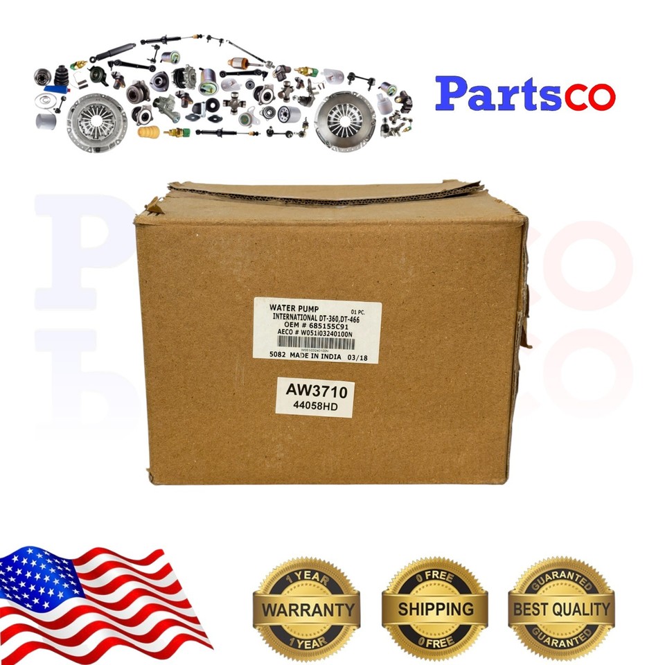 Engine Water Pump INTERNATIONAL / NAVISTAR DT360, DT466 7.6L L6 Cyl ...