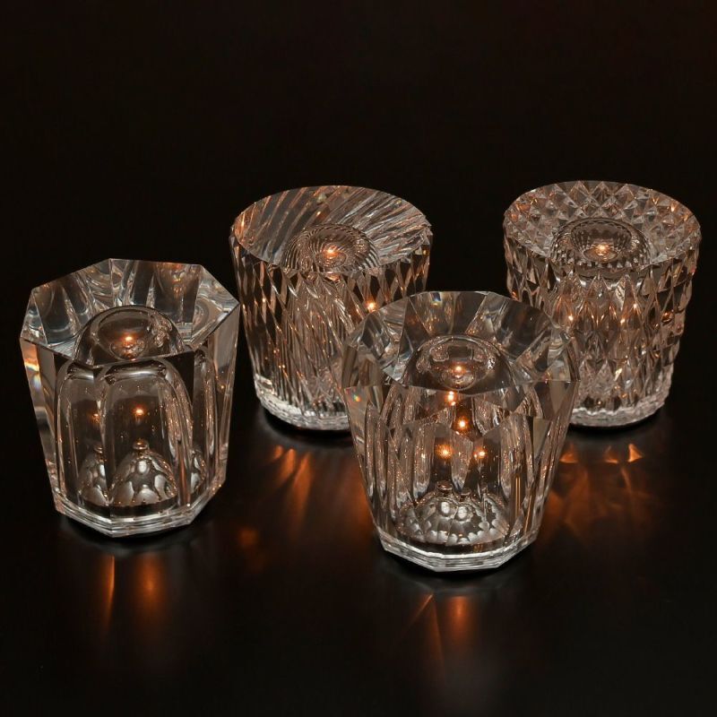 Ambientec Authentic Xtal Crystal Cordless LED Table Lamp Solid Glass ...