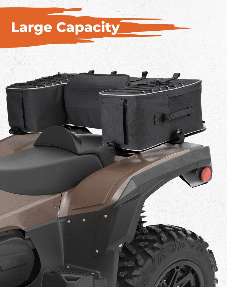 ATV Rear Seat Storage Bag Pack Gear Seat Bags w/ Cushion Pad Padded ...