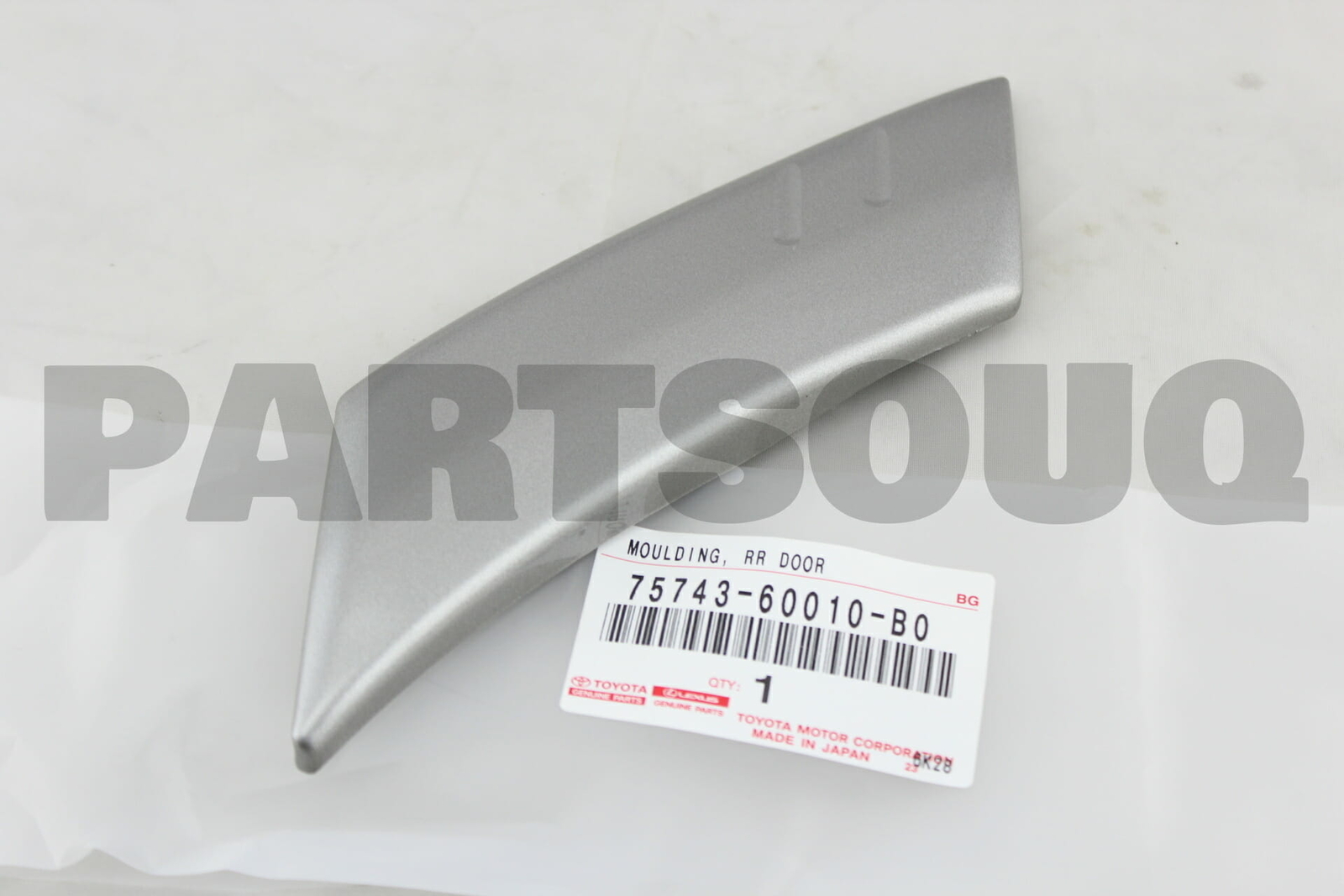 7574360010B0 Genuine Toyota MOULDING, REAR DOOR, OUTSIDE UPPER REAR RH ...