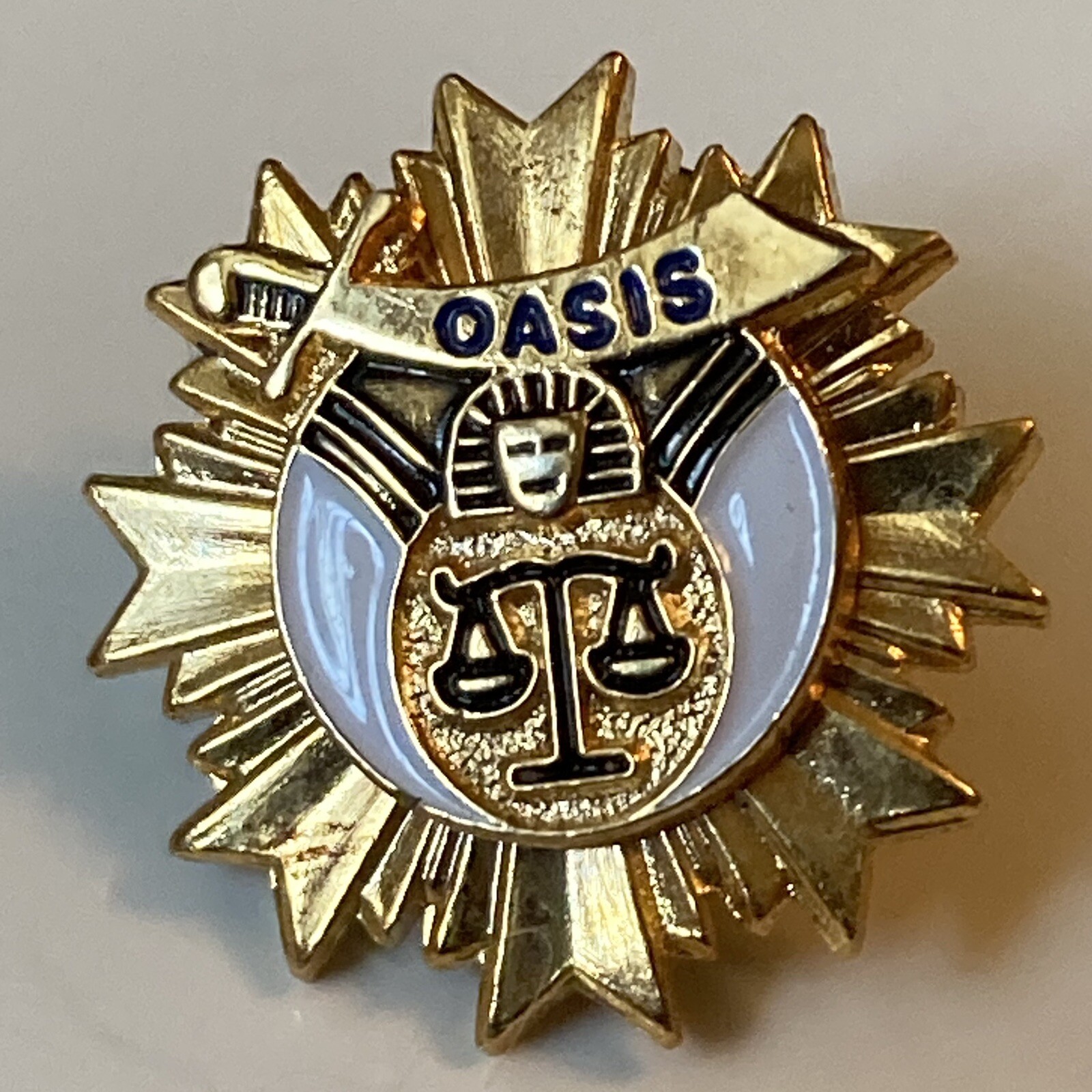 Vintage Masonic Oasis Shriners Scales Scimitar Lapel Hat Tie Pin Tack ...