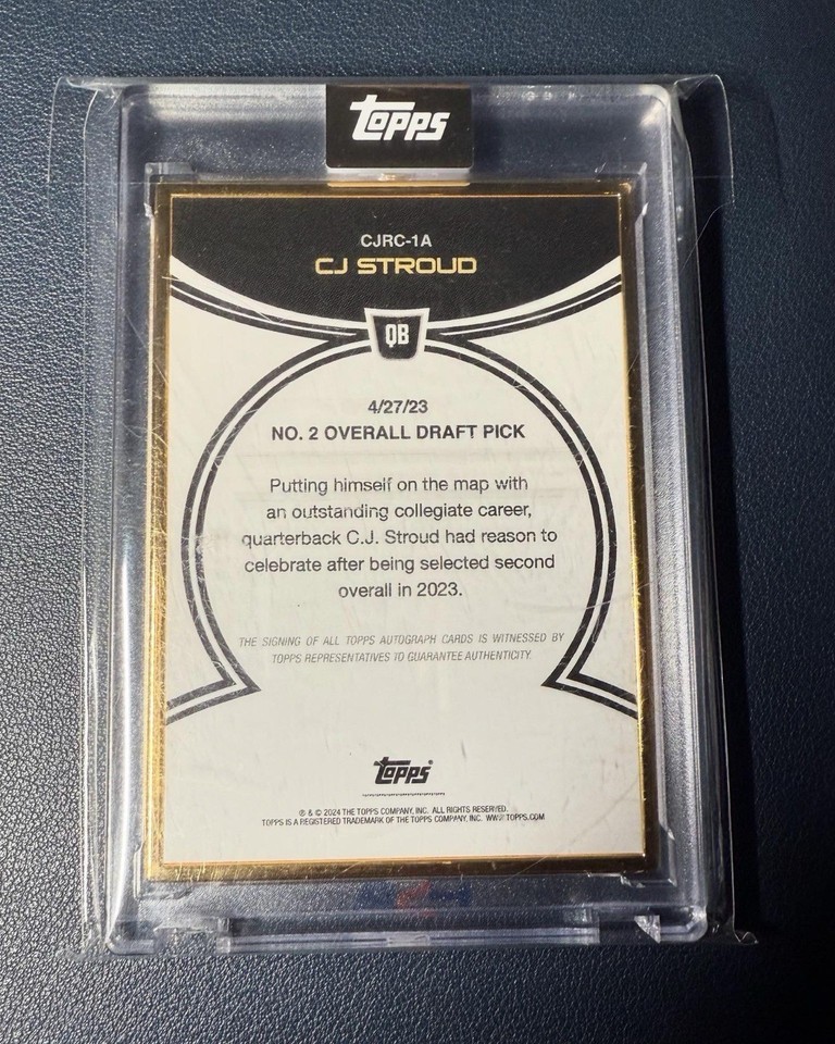 C.J. CJ STROUD 2023 TOPPS NOW GOLD FRAME ROOKIE CAMPAIGN AUTO RC 81/99 ...