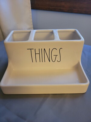 Rae Dunn by Magenta Things 3 Compartment Organizer Cream white | eBay