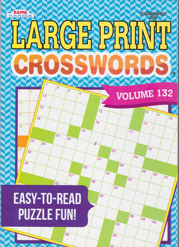 Brand New Large Print Crosswords Crossword Easy to Read Puzzle Vo 132 ...