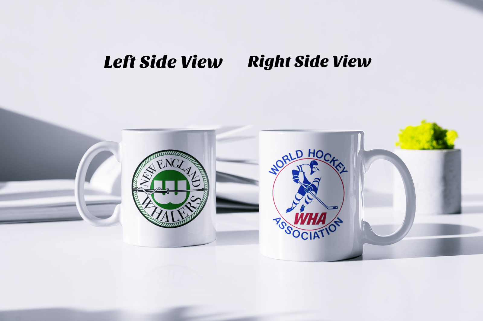 WHA New England Whalers / NHL Hartford Whalers 11oz Printed White Mug ...