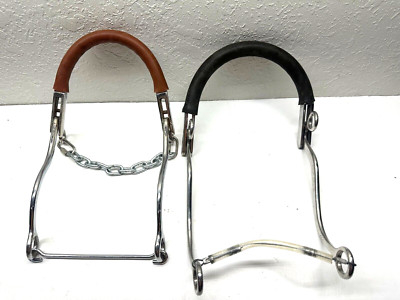 2 Mechanical Hackamore Bridles with Rubber Covered Chain | eBay