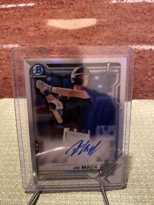 Joe Mack 2021 Bowman Chrome Draft Auto 1st Prospect #’d 003/499 Miami ...