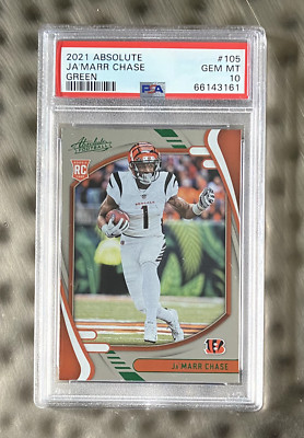 2021 Panini Absolute "GREEN" Ja'Marr Chase Rookie PSA 10 GEM MINT! | eBay