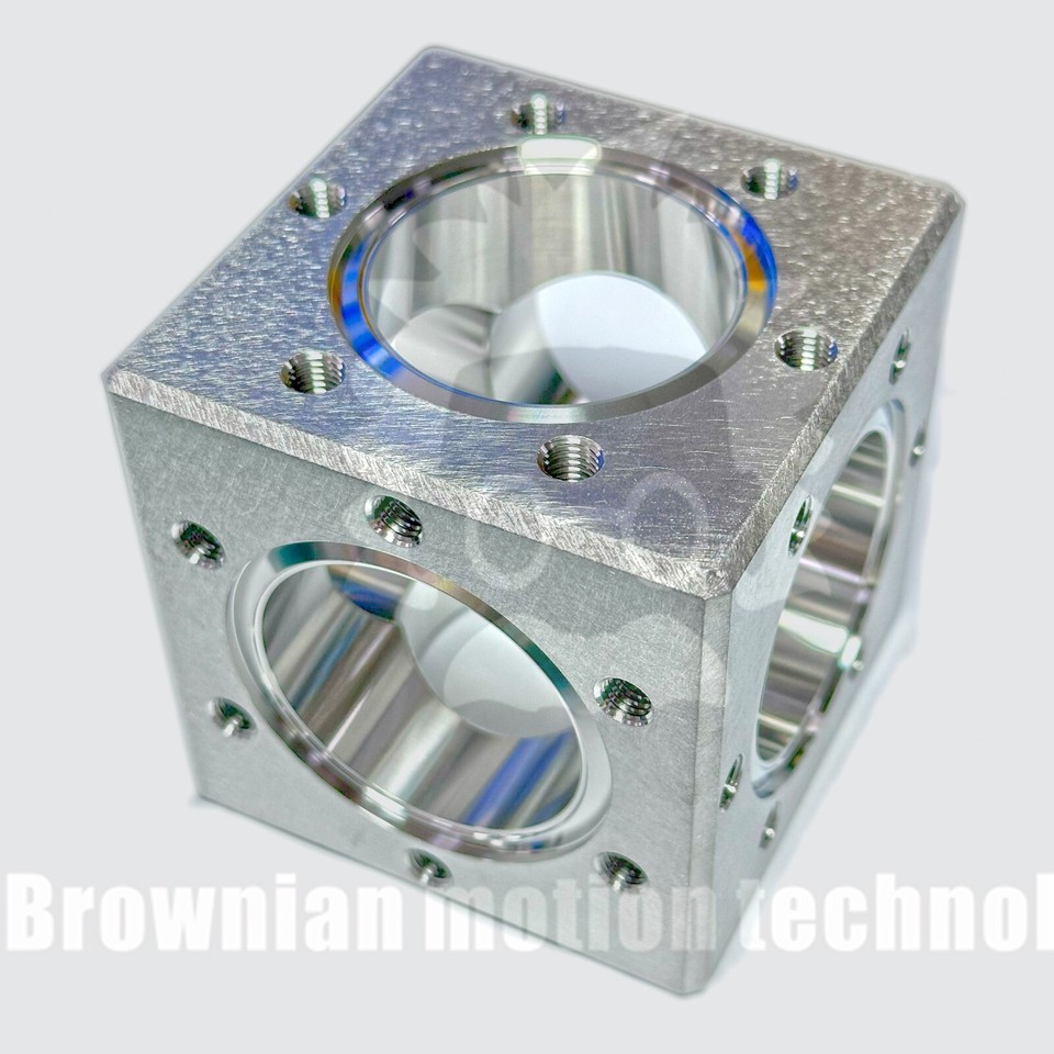 CF Conflat flange 2.75" 6-ways cube UHV chamber, Inch tap 1/4"-20, 1.57 ...