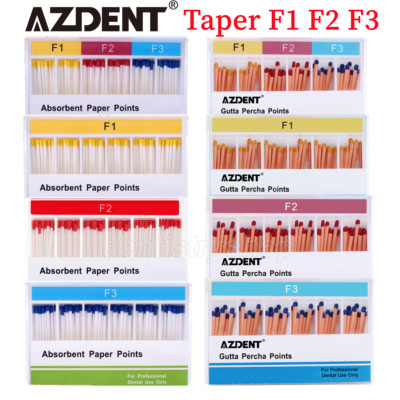 AZDENT Dental Endodontics Gutta Percha Points/Absorbent Paper Points F1 ...