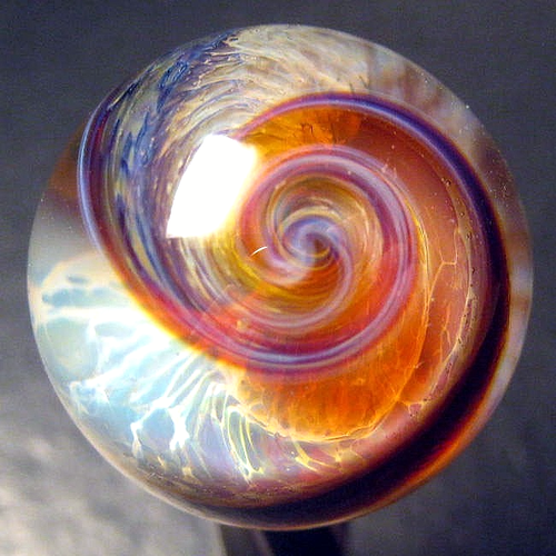 Boomwire Glass Marble - .86" handmade contemporary art lampwork decor ...