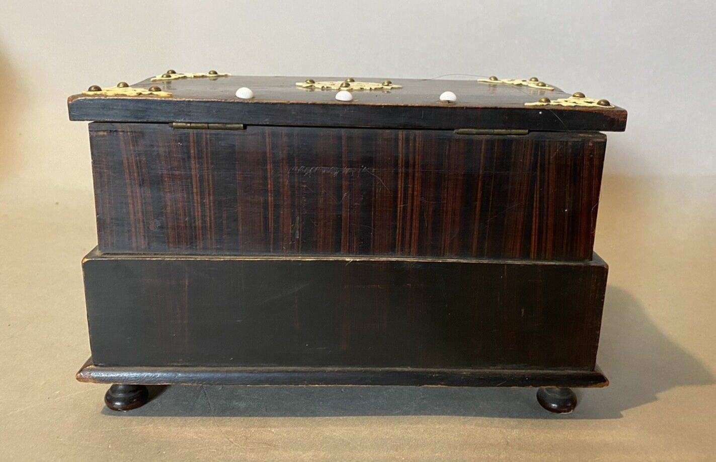 Antique Victorian Jewelry Casket Keepsake Box with Lift Top & Swinging ...