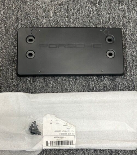 Porsche Cayenne Factory OEM Front License Bracket Black w/ Mounting ...