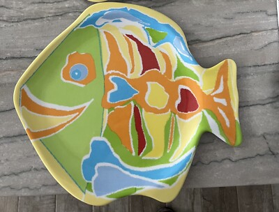 2 Vintage Melamine Tropical Fish Plates | eBay