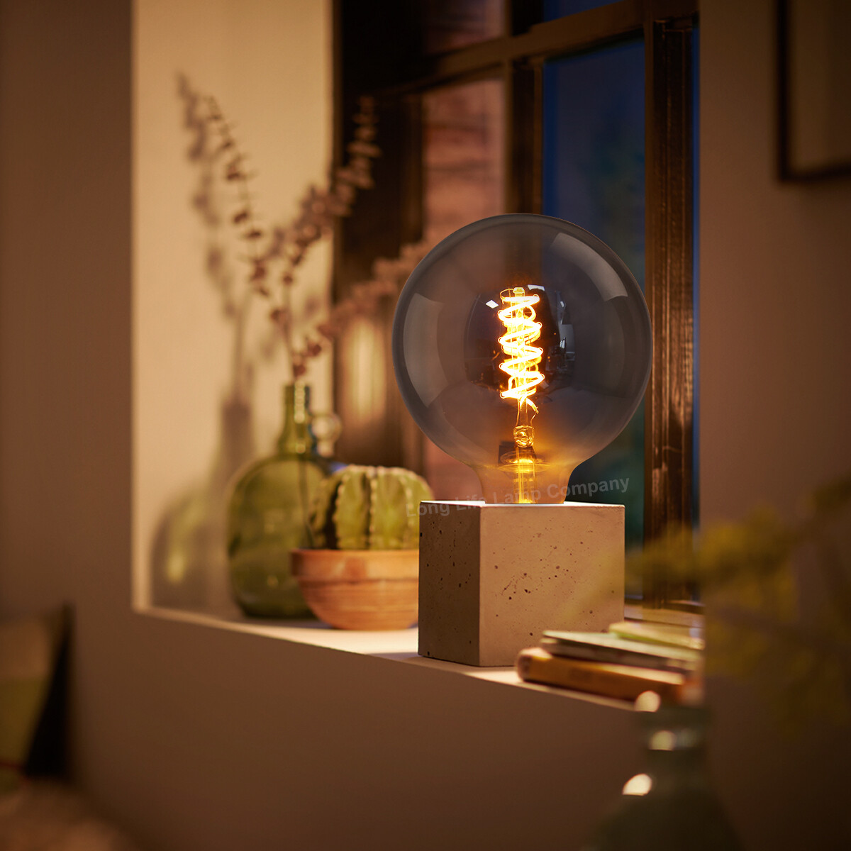 Retro Vintage SMOKED GREY LED GLOBE 4W Spiral Filament G125 Light Bulb ...