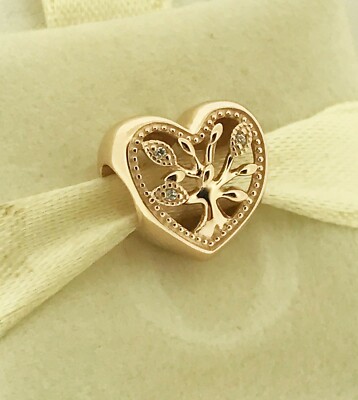 GENUINE PANDORA ROSE Family Tree Heart Charm 788826C01 FREE DELIVERY ...