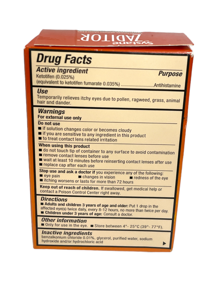 Systane Zaditor Eye Itch Relief Antihistamine Eye Drops (2x0.17fl.oz ...