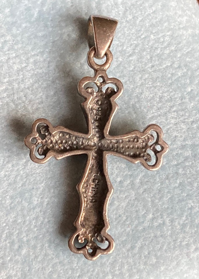 Vintage Sterling Silver 925 Marcasite Medium Sized Cross Pendant A85 | eBay